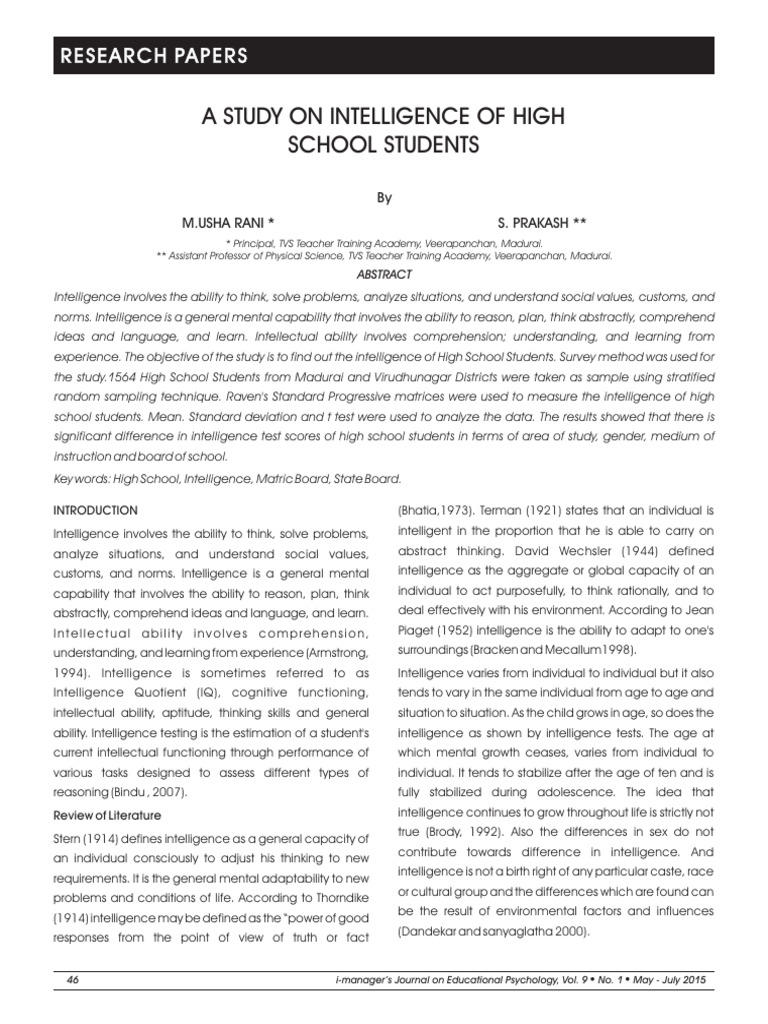 IQ Thesis | PDF | Intelligence | Intelligence Quotient