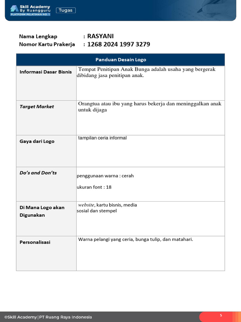 Membuat Logo Menggunakan Adobe Illustrator - (RASYANI) | PDF