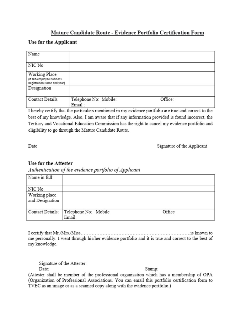 NVQ 5 Mature Candidate Route | PDF