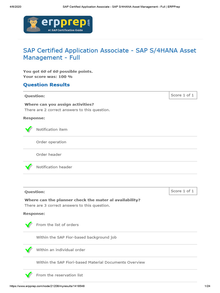 SAP S/4HANA Asset Management Exam Guide | PDF | Computing | Software