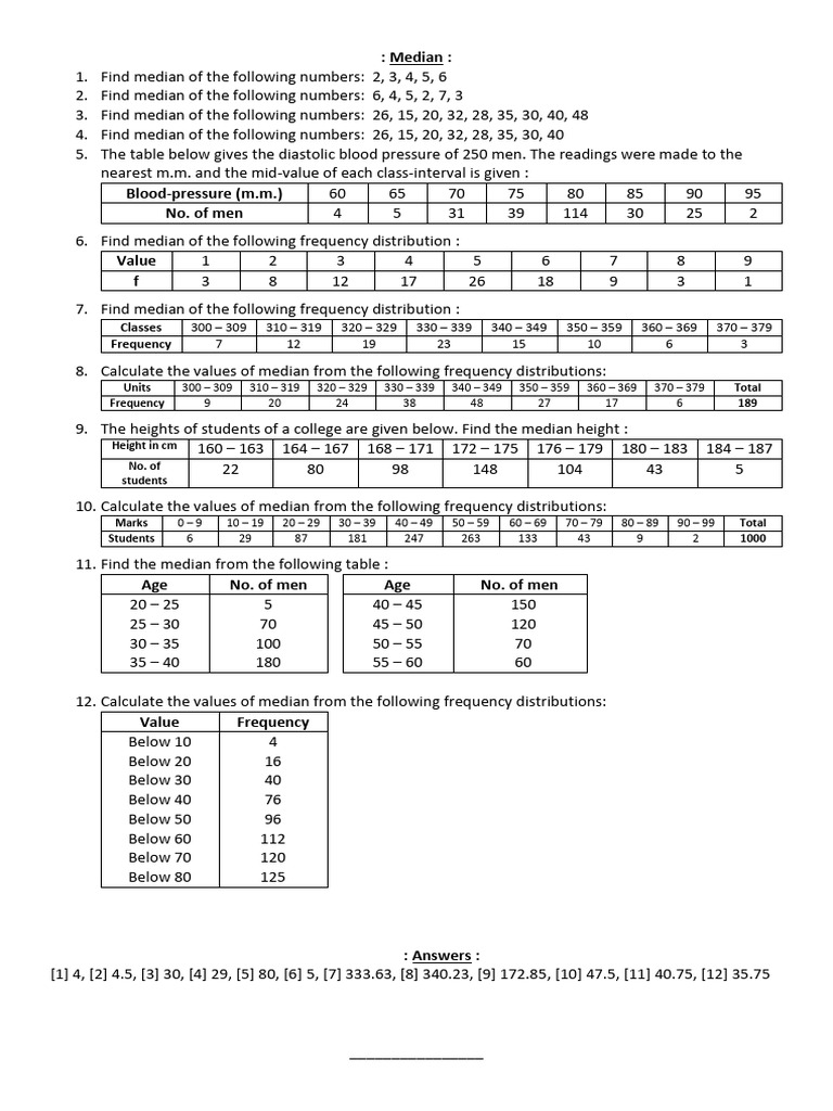 Median & Mode. | PDF | Median | Mode (Statistics)