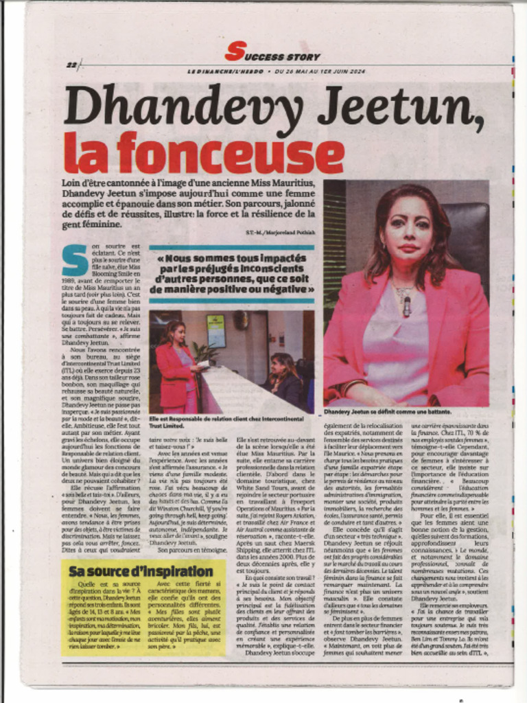 Dhandevy Jeetun : Une Battante Inspirante | PDF