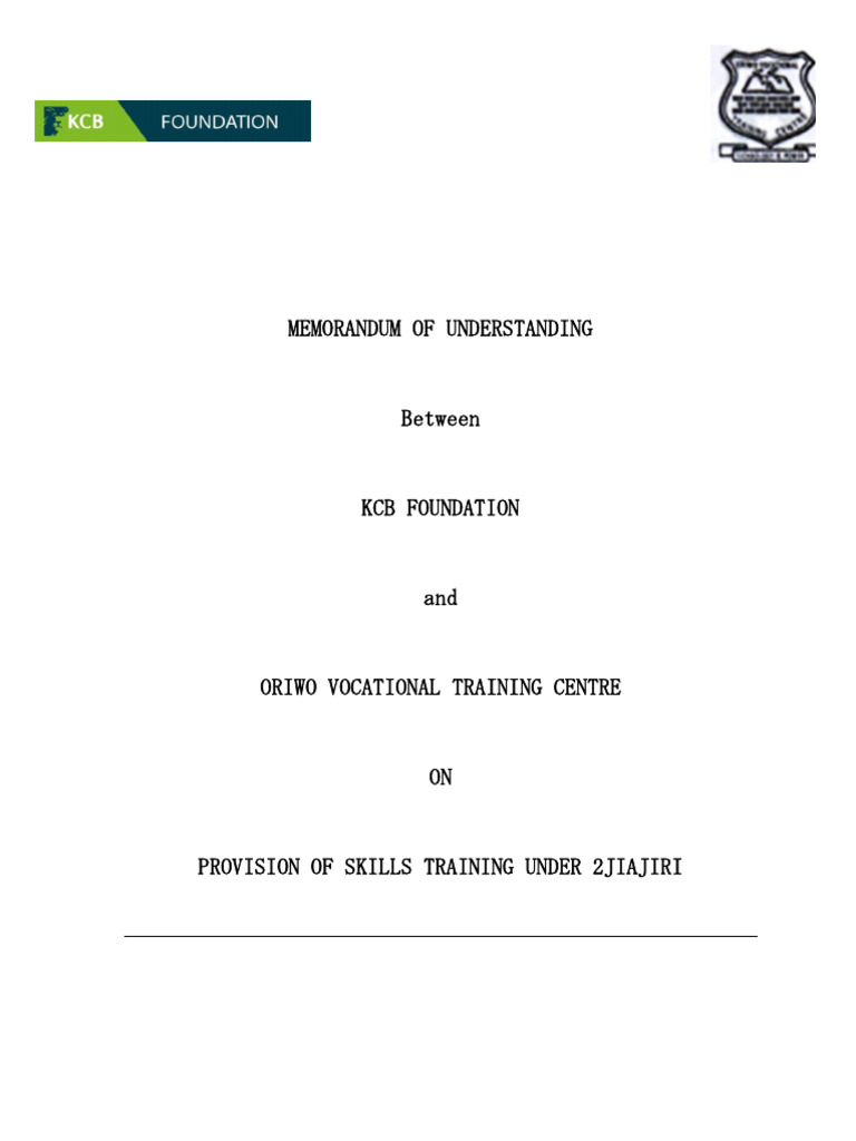 KCBF TVET MOU - Template | PDF | Computer Security | Security