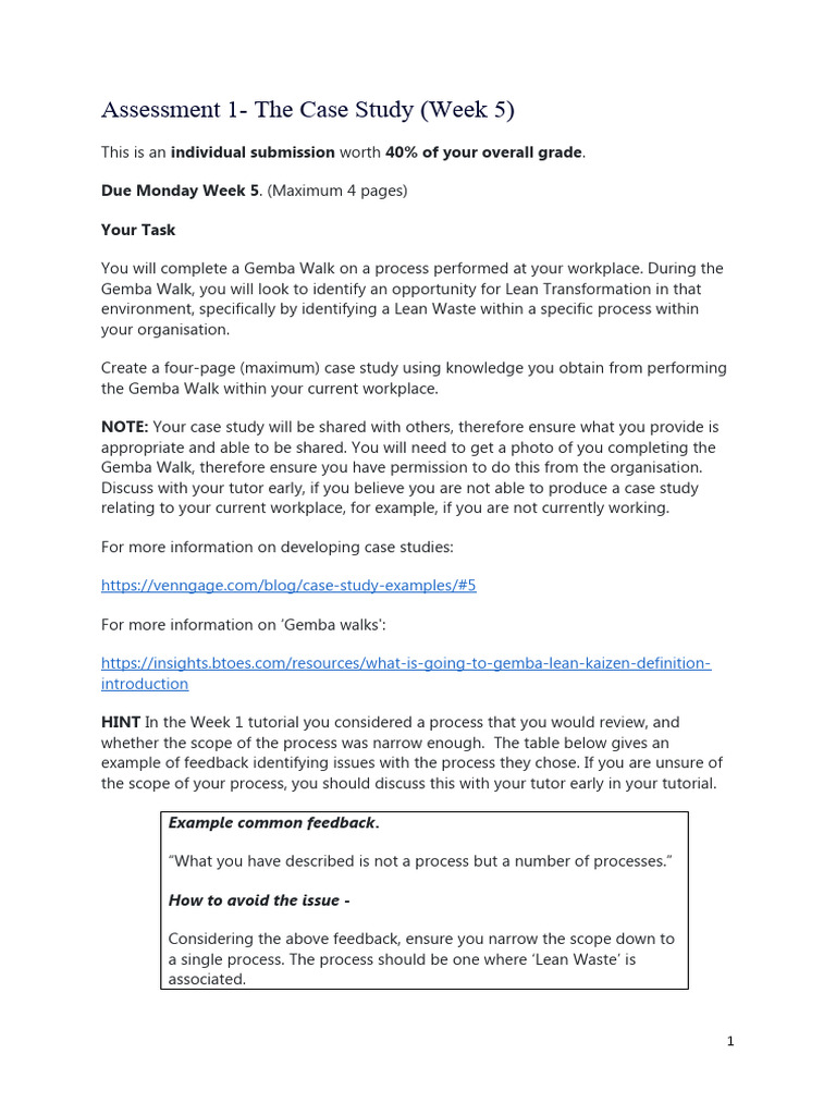 Assessment 1 PPMP20009 t1 - 2023 Case Study Indiv v02 | PDF | Lean Manufacturing | Change Management