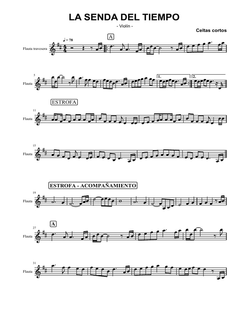 La Senda Del Tiempo Flauta | Descargar gratis PDF | Grupos musicales ...