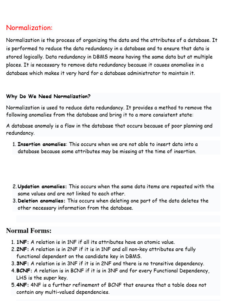 Normalization And Keys Pdf Databases Data Management Software