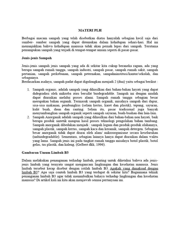 Materi PLH | PDF