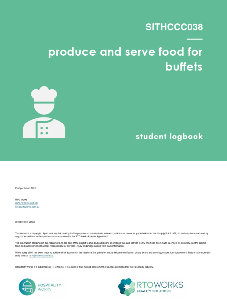 SITHCCC038 Student Logbook - Buffet Real 1 | Download Free PDF | Lunch ...