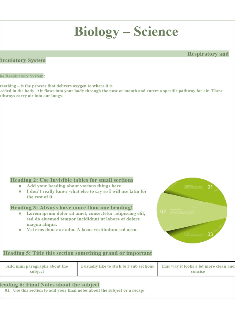 Aesthetic Green Google Doc Notes Template | PDF