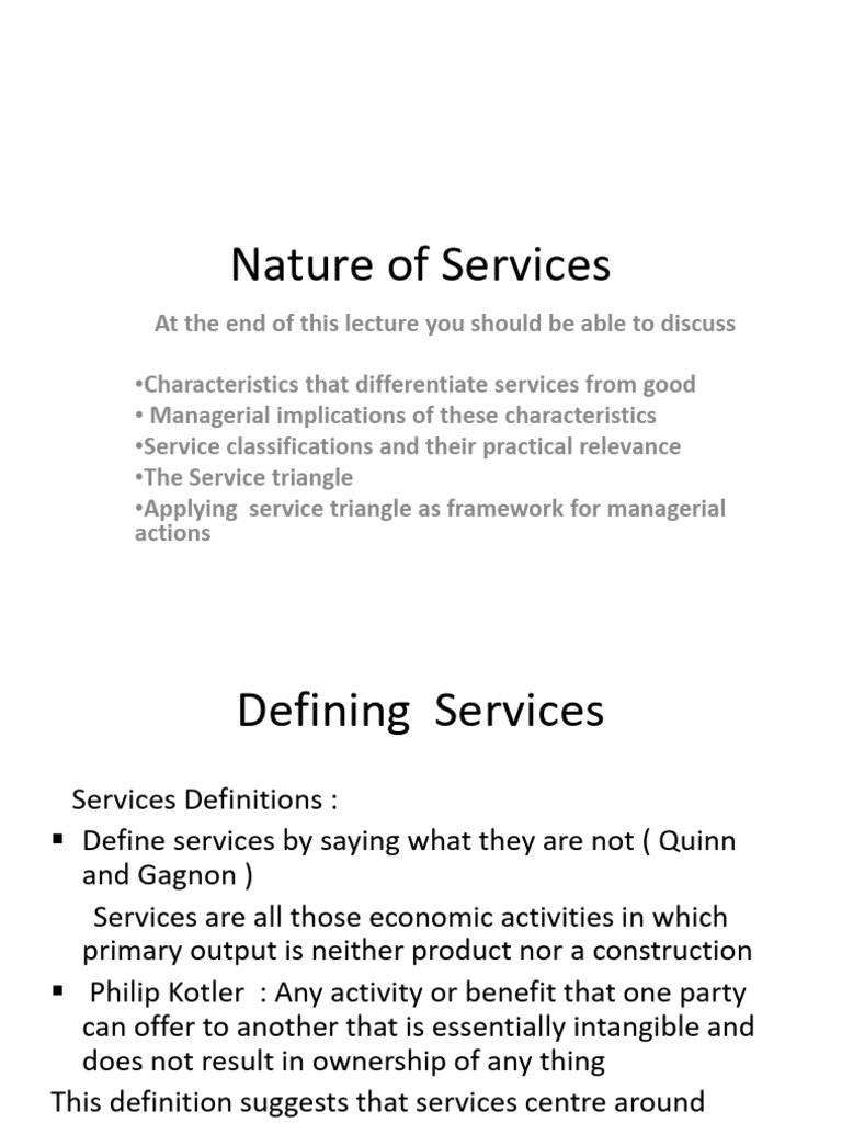Nature of Services | PDF | Goods | Marketing