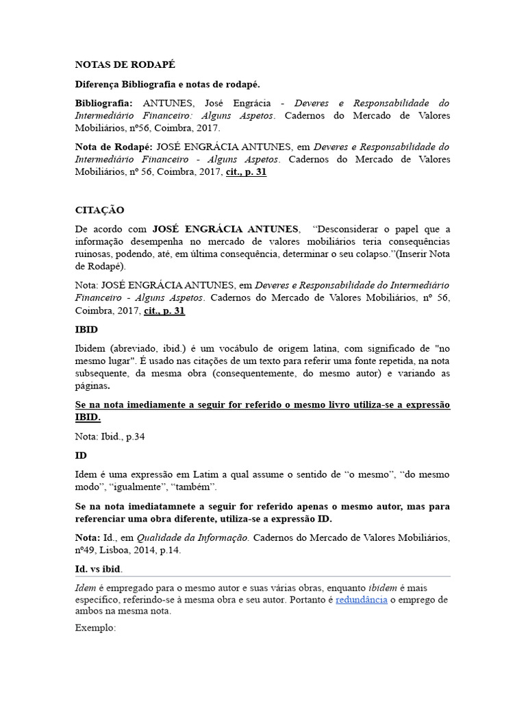 Notas de Rodapé | PDF