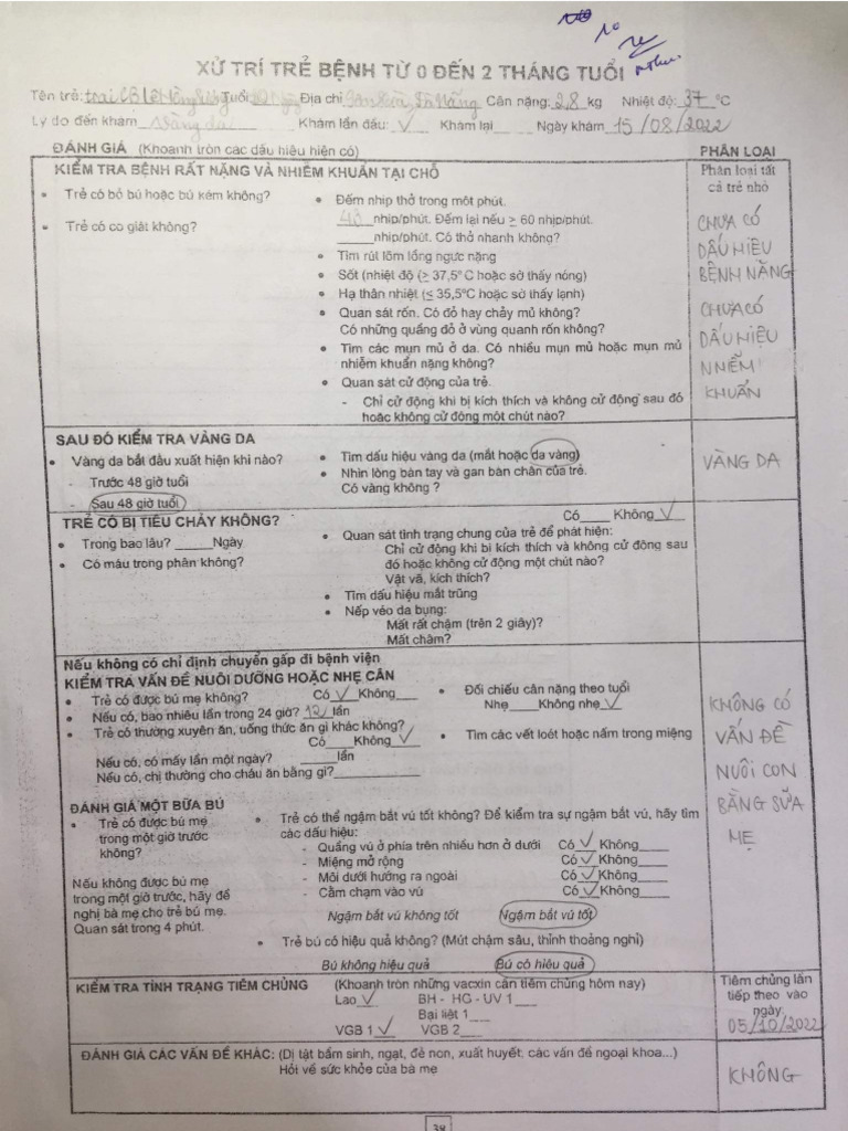 IMCI Sơ Sinh LHS | PDF