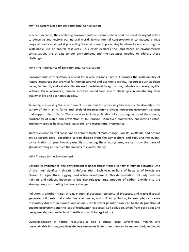 Environmental Conservation | PDF | Conservation Biology | Climate ...