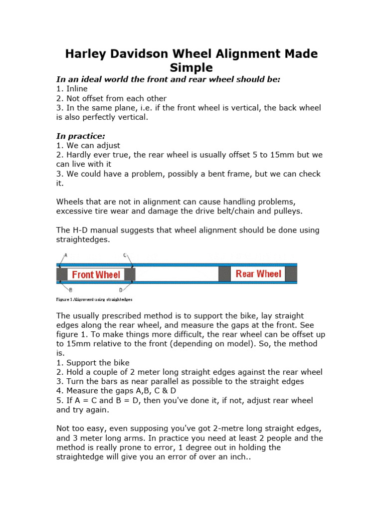 Harley Davidson Wheel Alignment Guide | PDF | Belt (Mechanical) | Nut ...