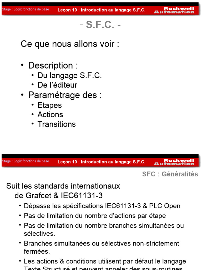 Introduction au langage S.F.C. | PDF | Structure de contrôle ...