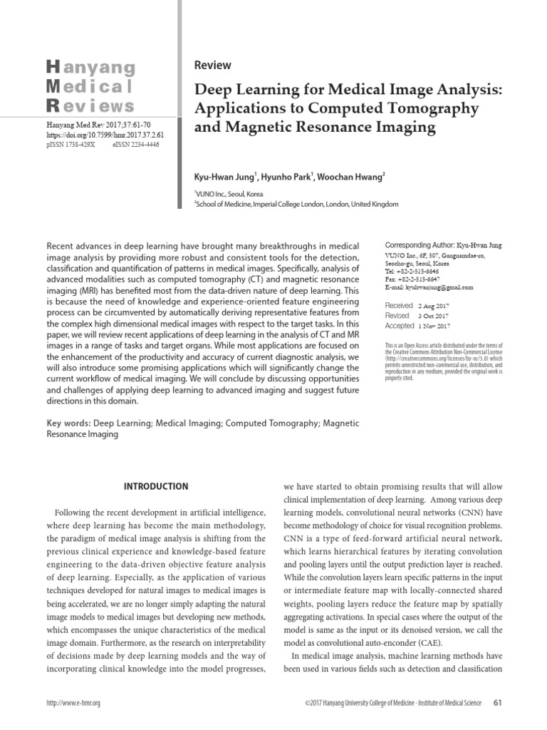 Deep Learning For Medical Image Analysis Applicati | PDF | Medical ...