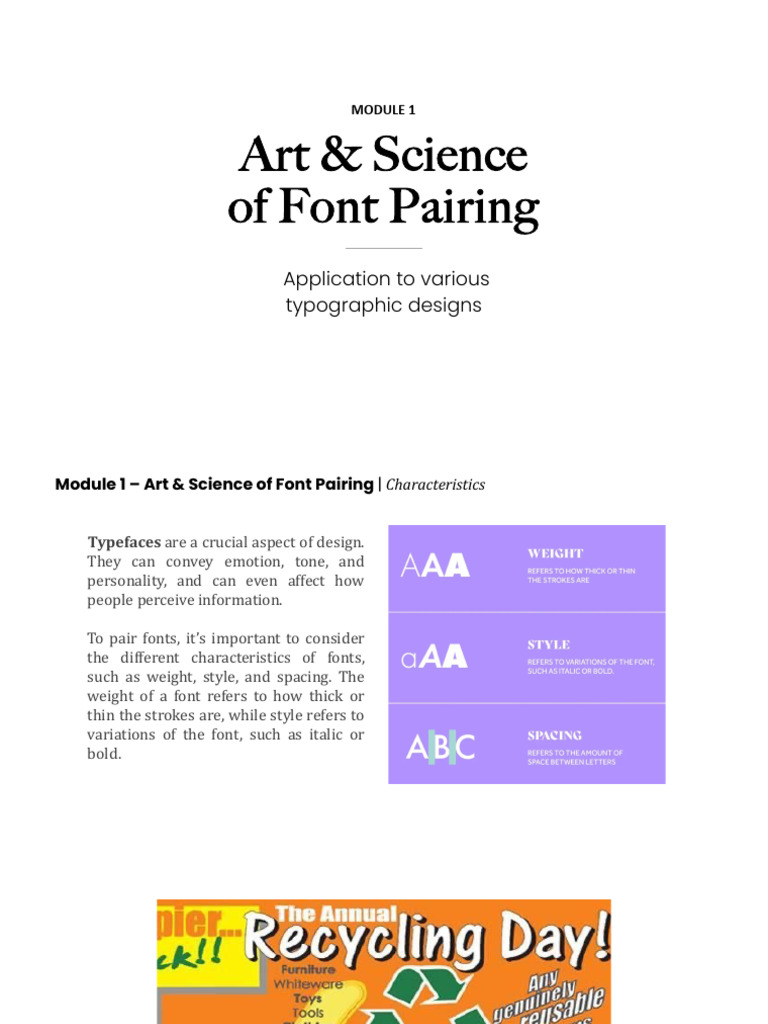 Module 1 - The Art & Science of Font Pairing | PDF | Typefaces | Typography
