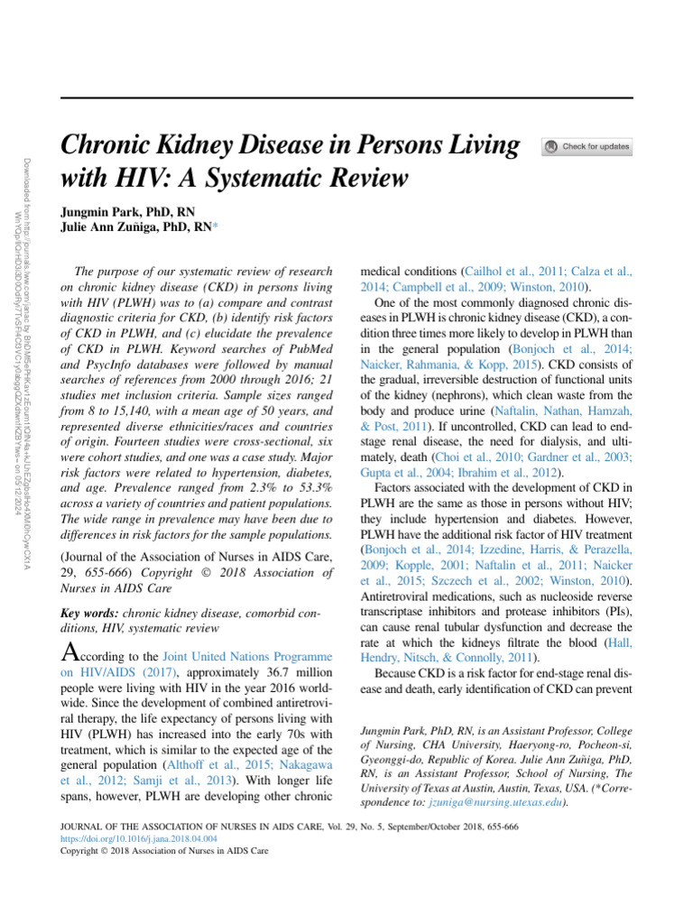 Chronic Kidney Disease in Persons Living With Hiv .7 | PDF | Chronic ...