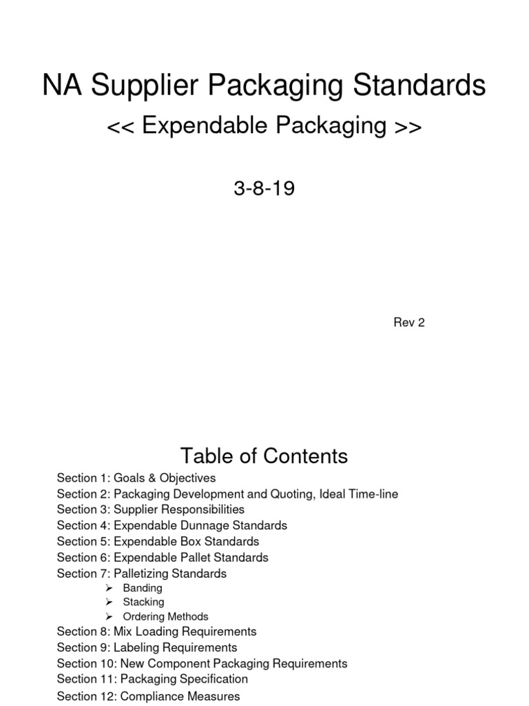 Expendable Packaging NASupplier Packaging Standards 19 | Download Free ...