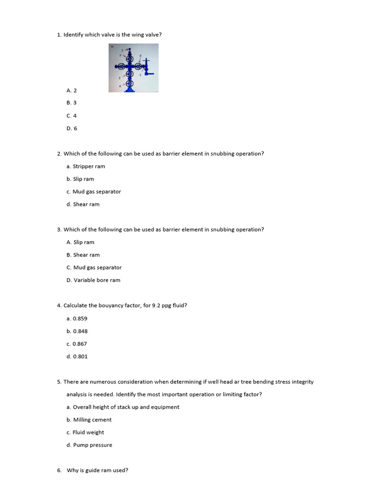 Snubbing Quiz | PDF | Pressure | Pump