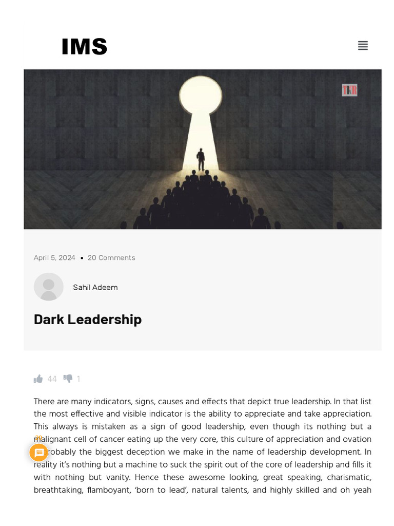 The Dark Leadership | PDF | Leadership