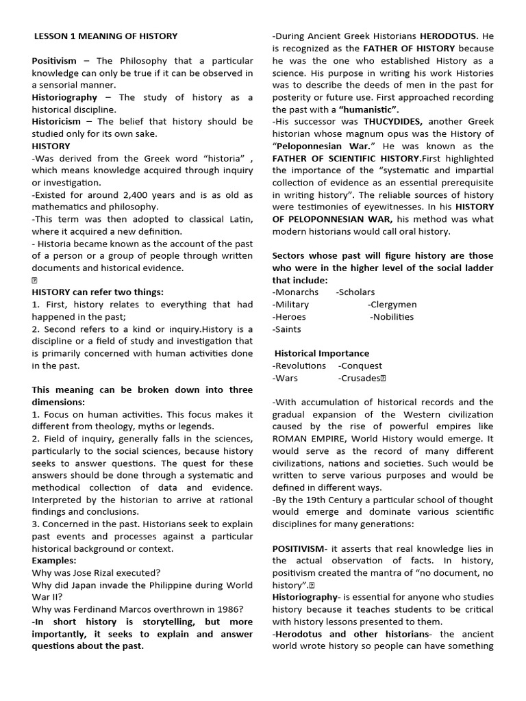 RPH Lesson 1-3 | PDF | Historian | Historiography