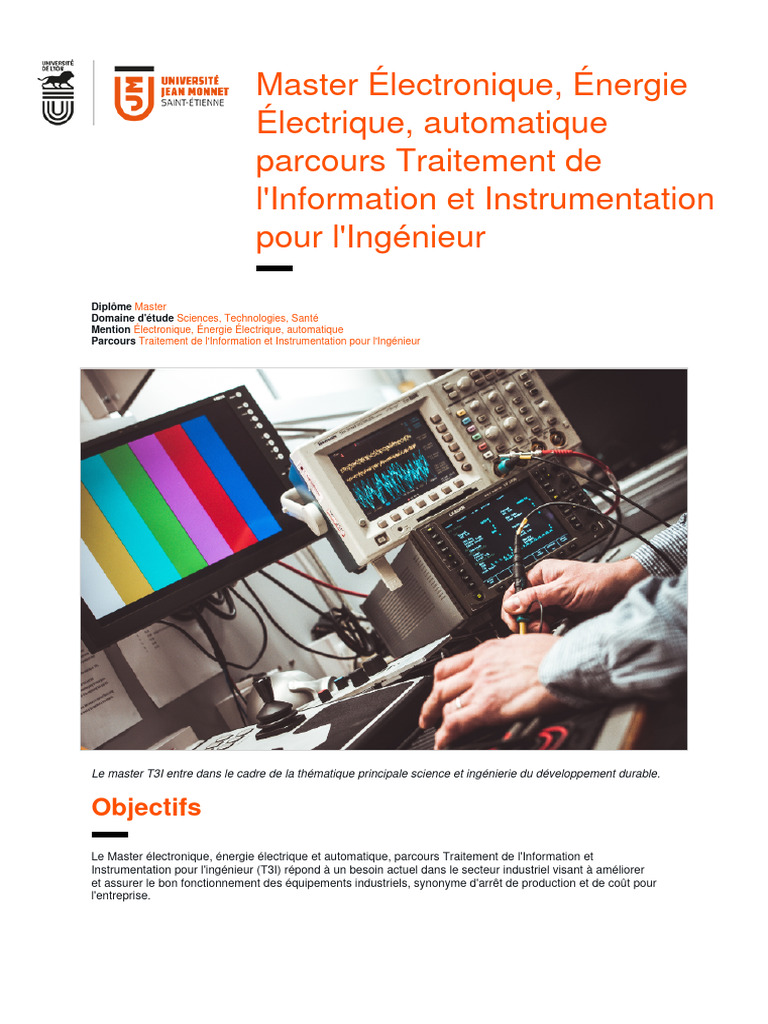 Master T3I : Traitement du Signal | PDF | Ingénieur | Électronique