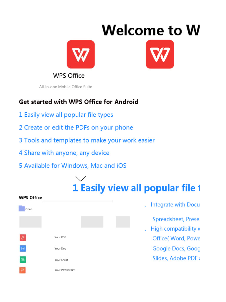 Get Started With WPS Office For Android | PDF | Microsoft Word | Microsoft Excel