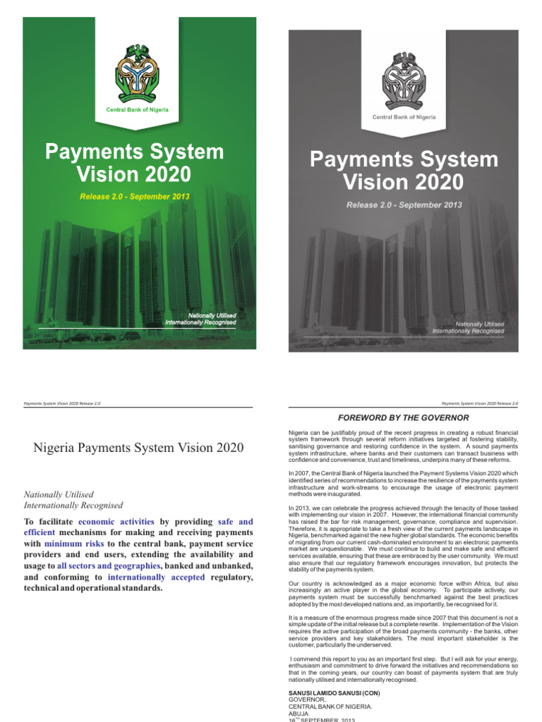 NIGERIA PAYMENTS SYSTEM VISION 2020 (v2) | Download Free PDF | Payment ...