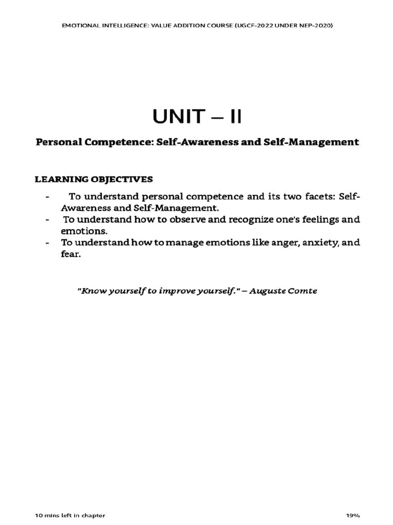 Emotional Intelligence Unit 2 | PDF