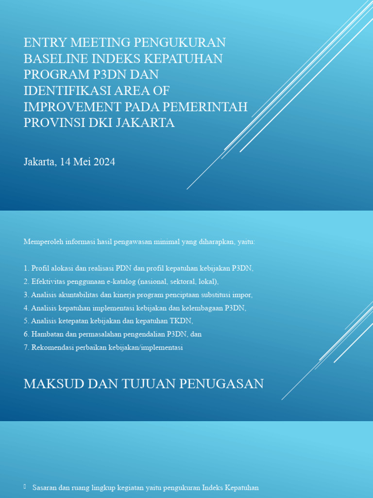 Paparan Entry Meeting P3DN 2023 | PDF | Bisnis