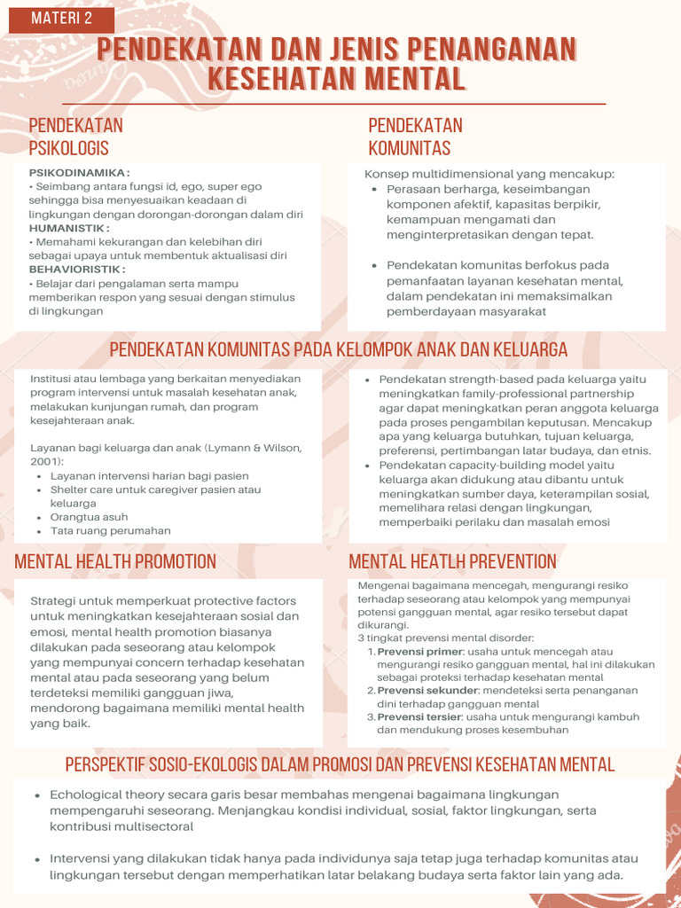 Pendekatan Dan Jenis Penanganan Kesehatan Mental | PDF