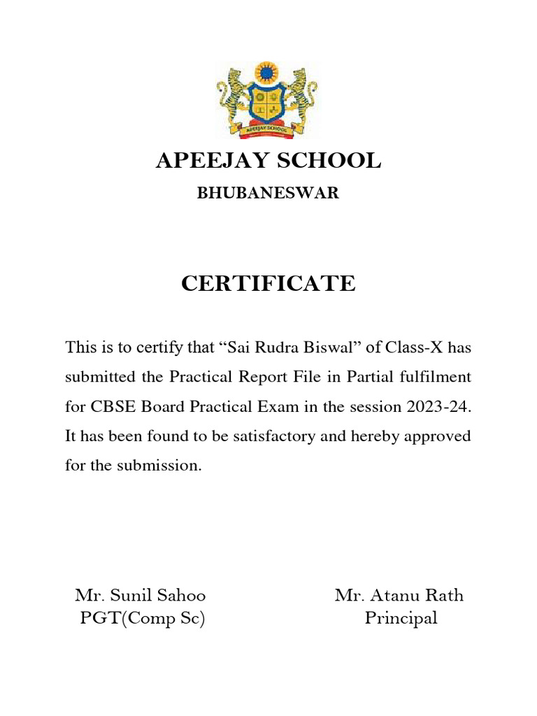 Certificate (Prac) | PDF