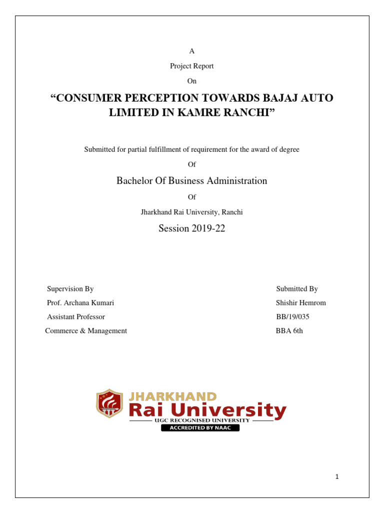 BBA Report: Bajaj Auto Perception | PDF