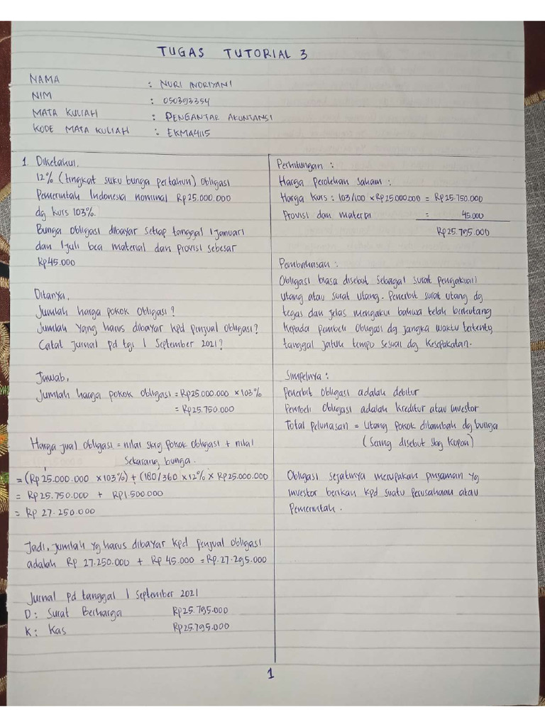 Tugas 3 Pengantar Akuntansi Nuri Indriyani | PDF