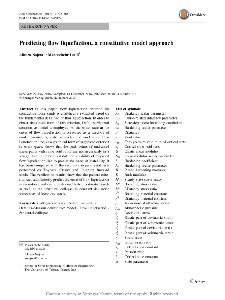Flow Liquefaction Prediction Model | PDF | Elasticity (Physics ...