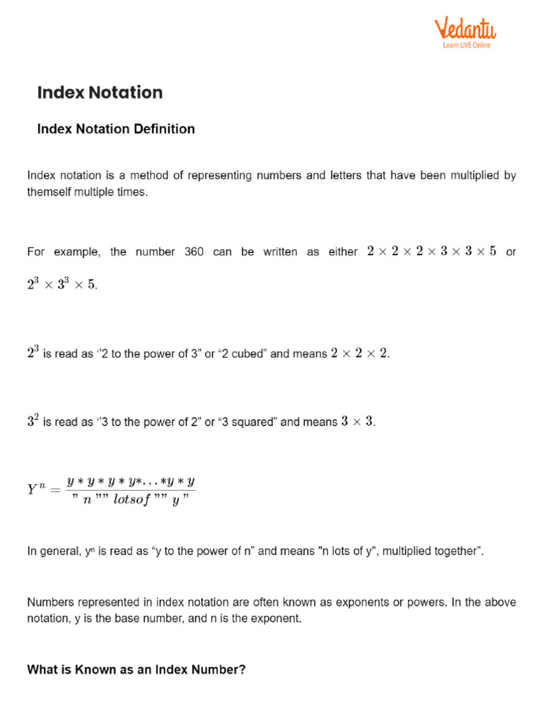 Index Notation | PDF