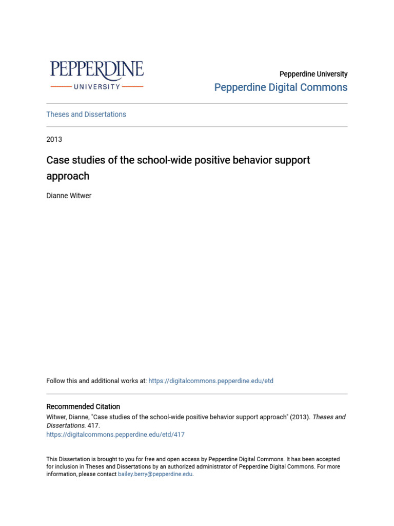 Case Studies of The School-Wide Positive Behavior Support Approac | PDF | Attention Deficit ...