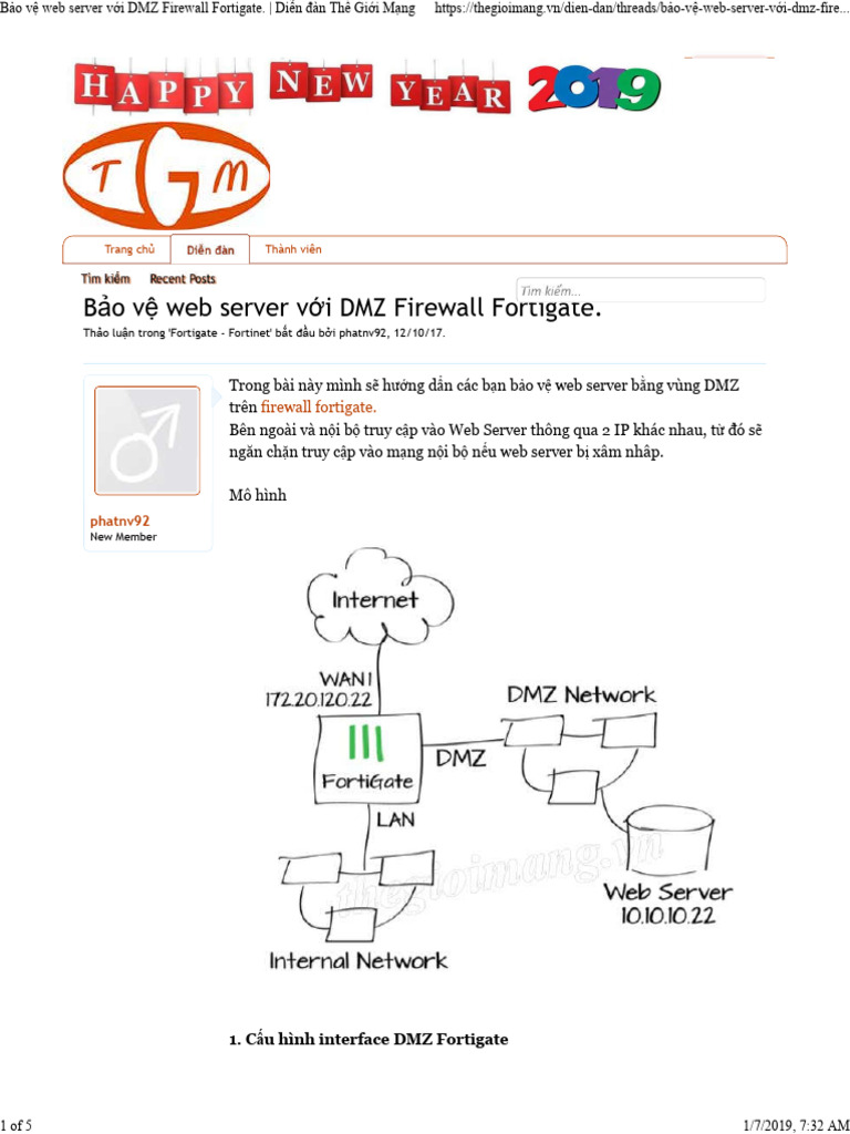 Bảo vệ web server với DMZ Firewall Fortigate | PDF