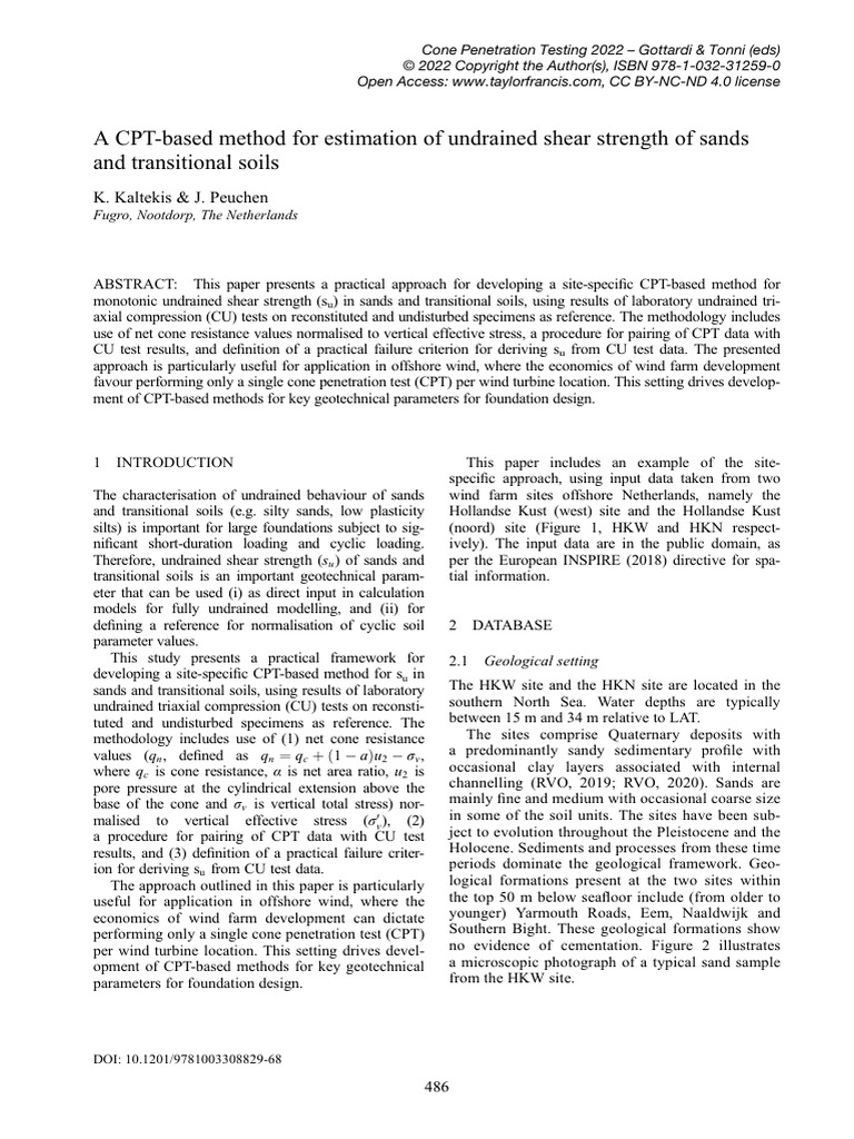CPT22 Kaltekis Peuchen Su Sands Transitional Soils | PDF | Soil ...