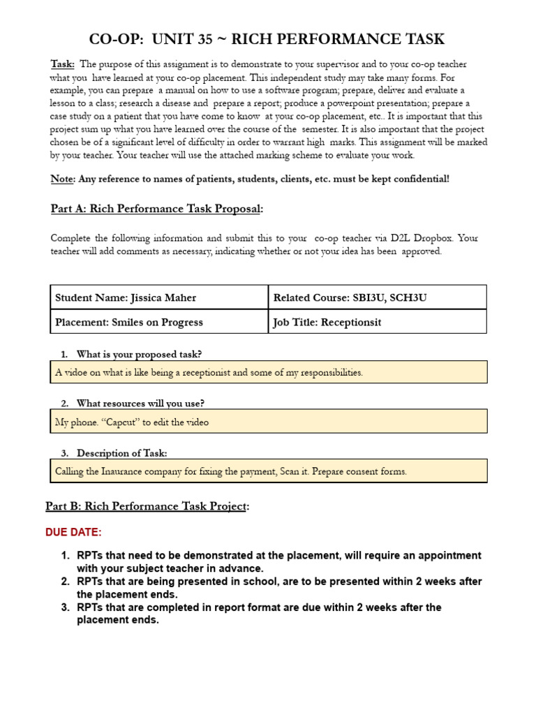 UNIT 35 - Rich Performance Task (Jan 2023) | PDF | Human Communication | Learning