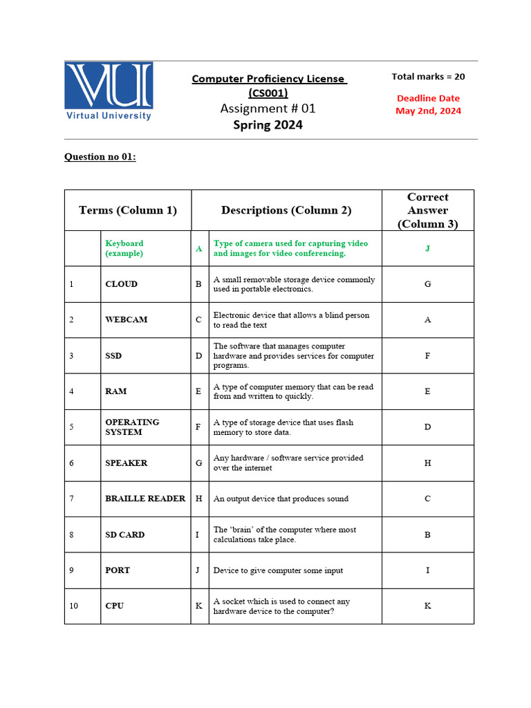 CS001 1 | PDF | Computer Hardware | Computer Data Storage