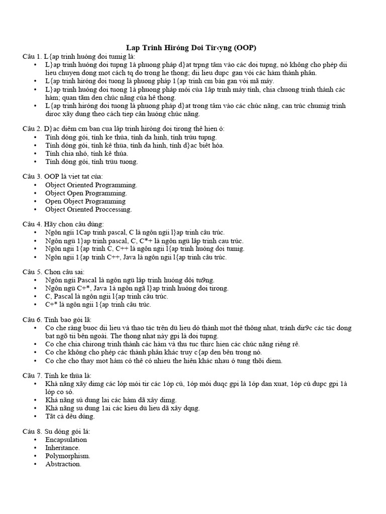 Lap Trinh Huong Doi Tuong Oop - 0001 | PDF
