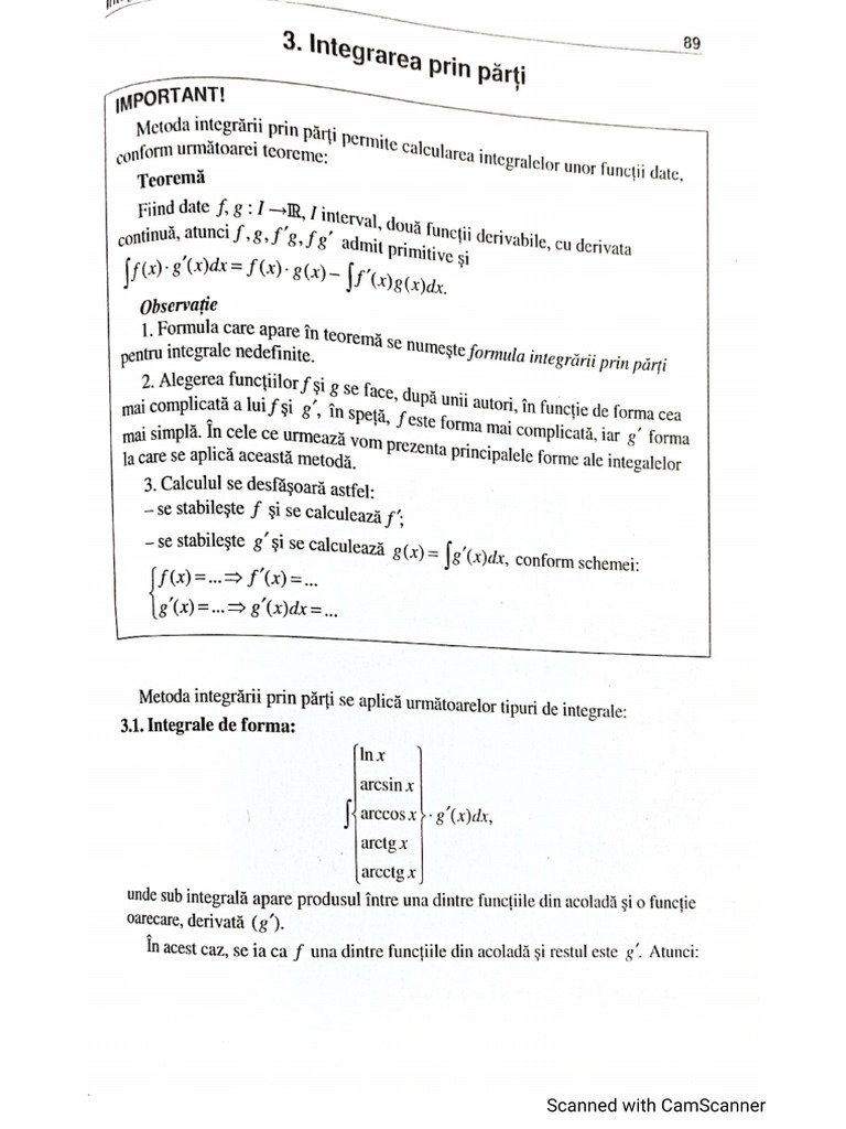 Integrarea Prin Parti | PDF