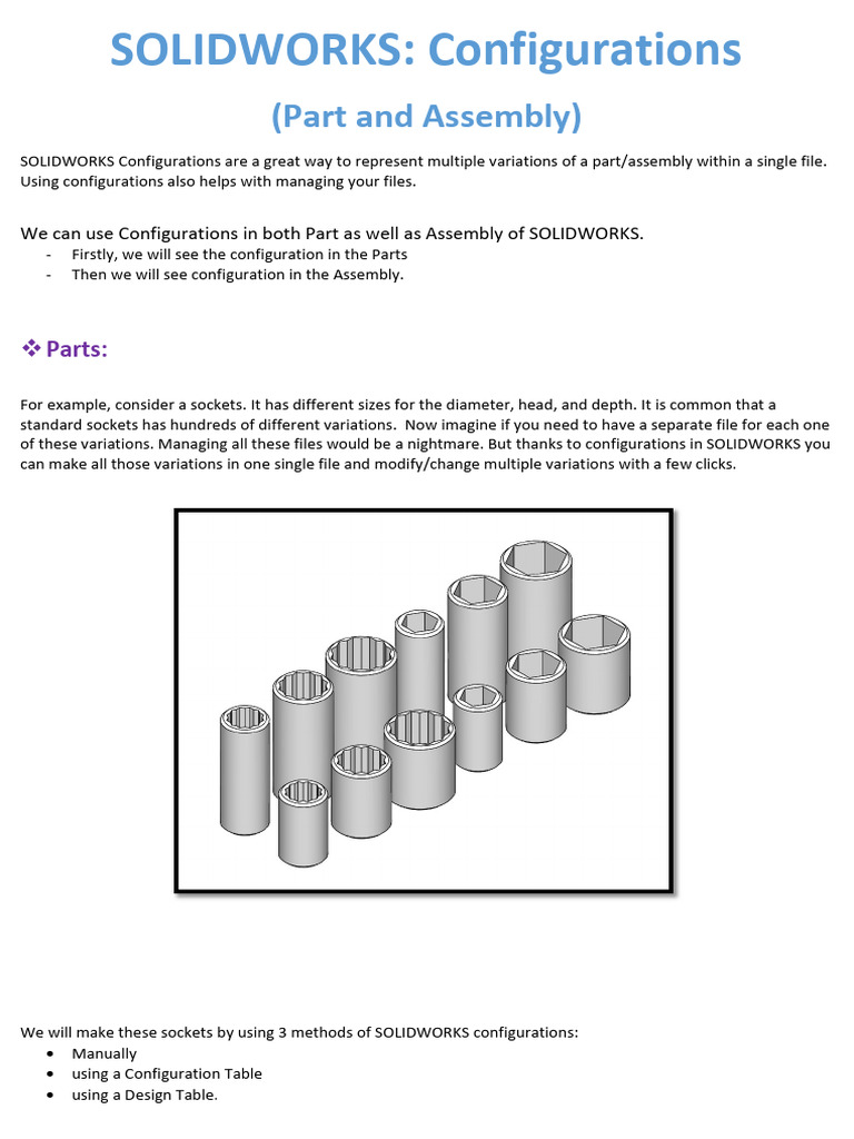 SOLIDWORKS Configuration (PRODUCTIVITY TOOL) | PDF | Microsoft Excel ...