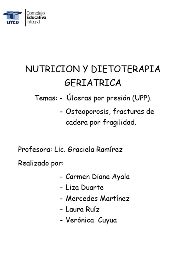 Nutricion y Dietoterapia Geriatrica | PDF | Osteoporosis | Nutrición