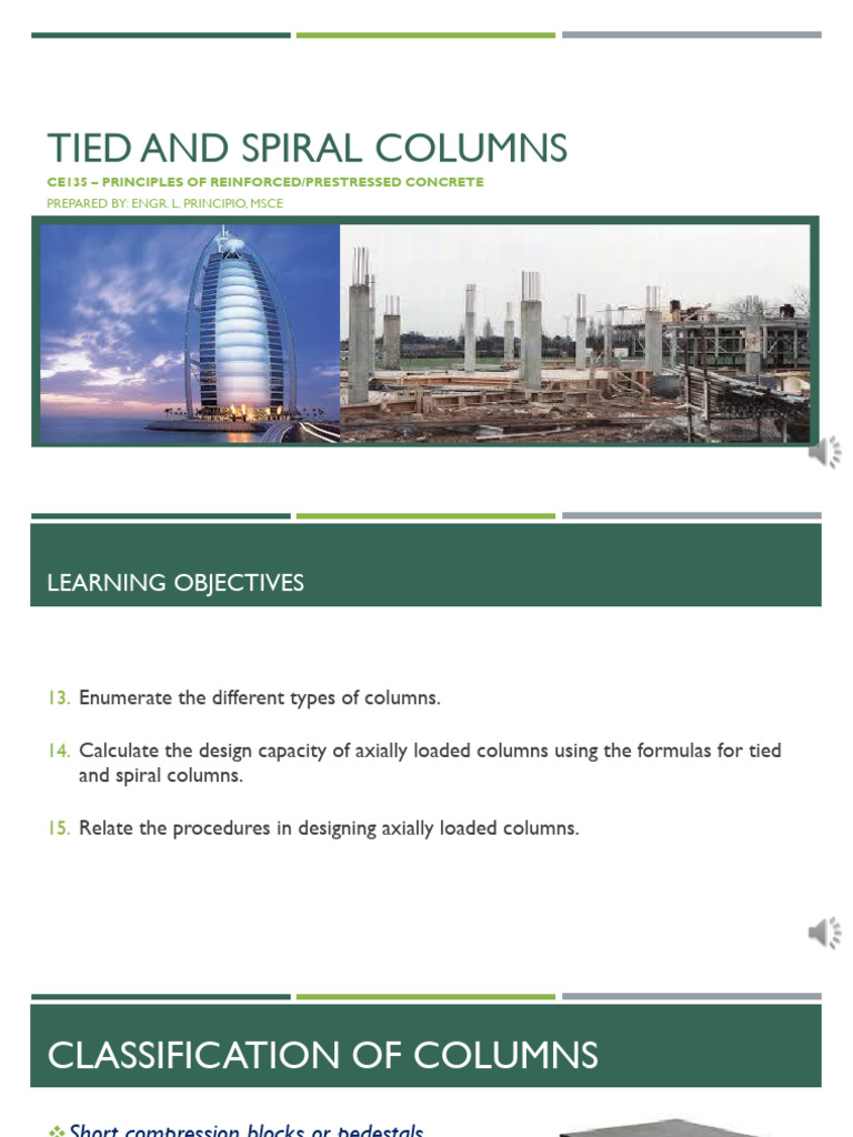 8 Design of Tied and Spiral Columns | PDF | Column | Building Engineering