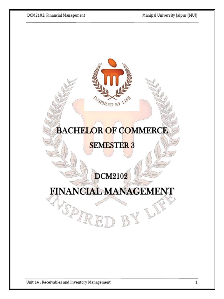 DCM2102 Unit - 14 | PDF | Credit | Finance & Money Management