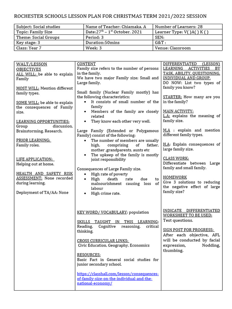 Social Studies 3 | PDF | Learning | Lesson Plan