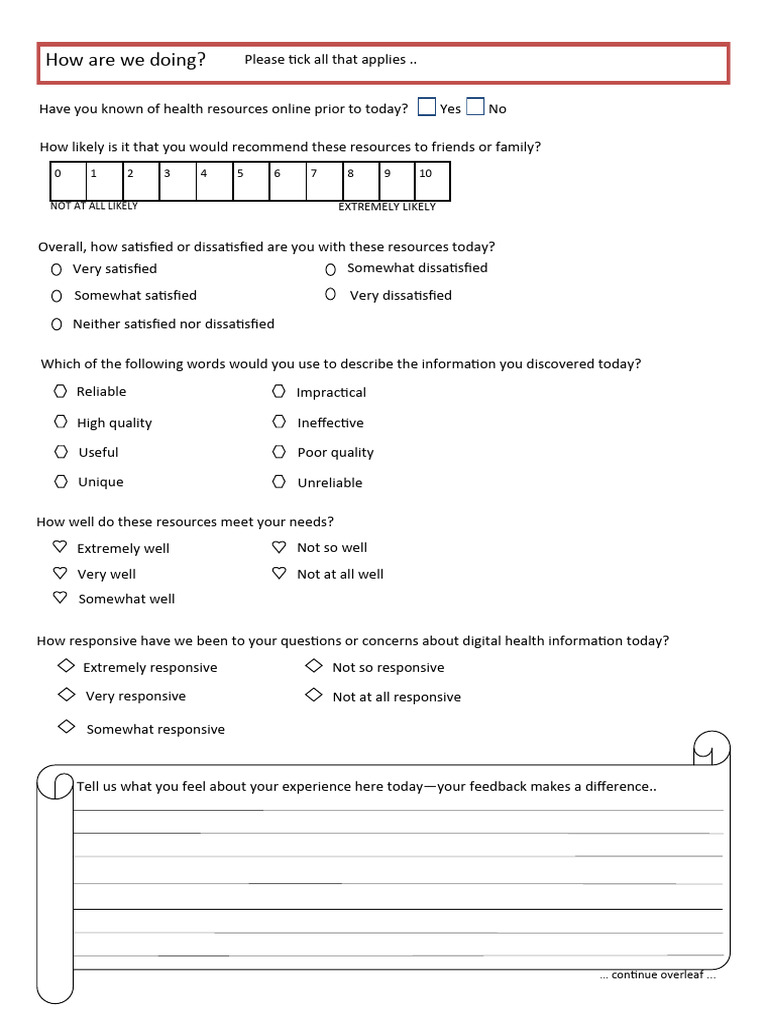 Health Literacy - Satisfaction Survey | PDF